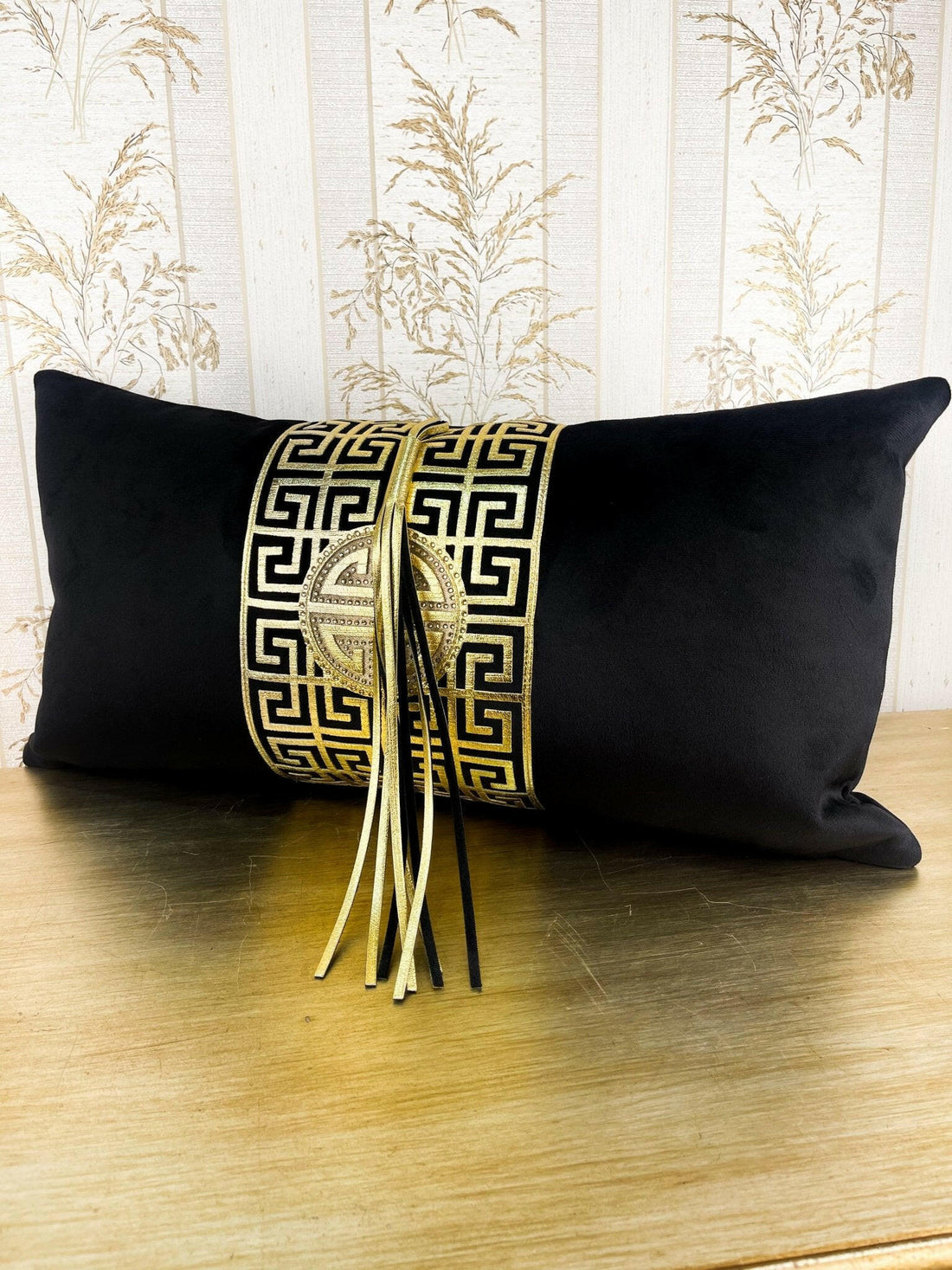 Anka Greek Key Pattern Throw Pillowcase, Luxury Cushion Cover & Sham