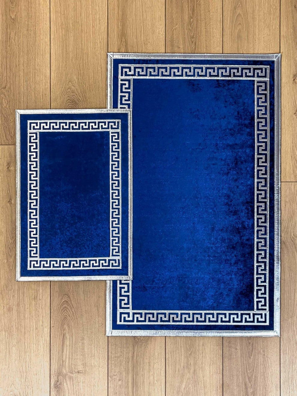 Anka Rectangle Area Rug Greek Key Style Patterned Mat, Washable Carpet