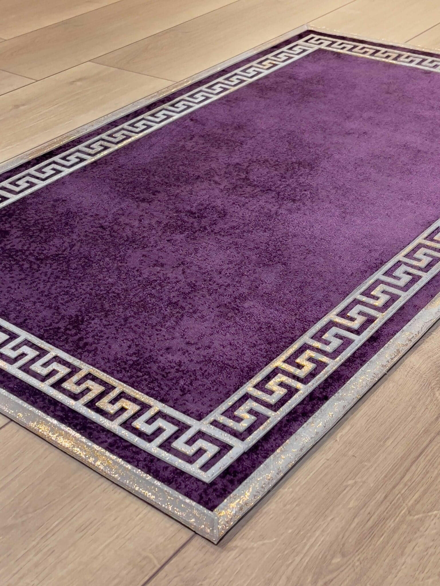 Anka Rectangle Area Rug Greek Key Style Patterned Mat, Washable Carpet