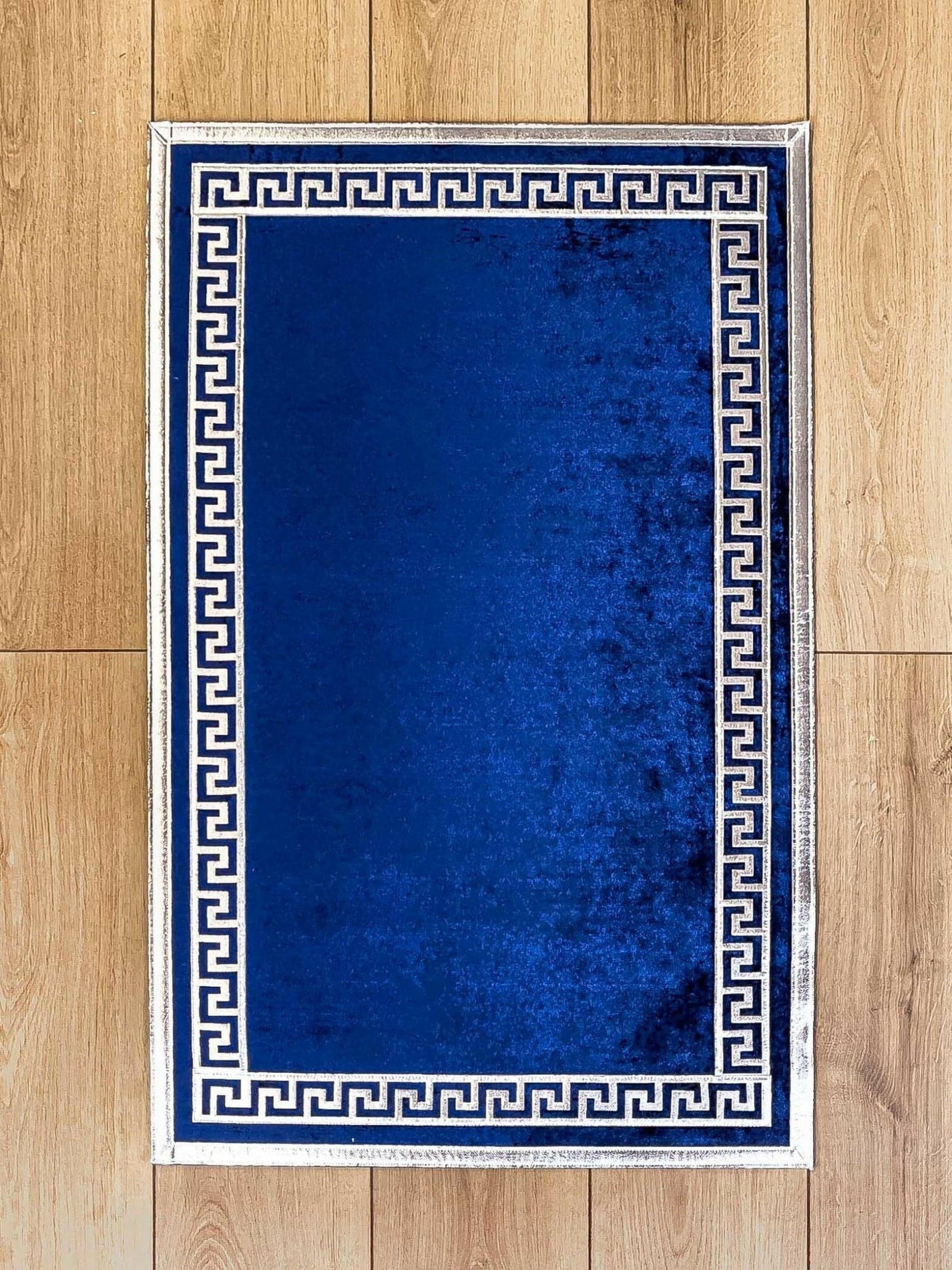 Anka Rectangle Area Rug Greek Key Style Patterned Mat, Washable Carpet