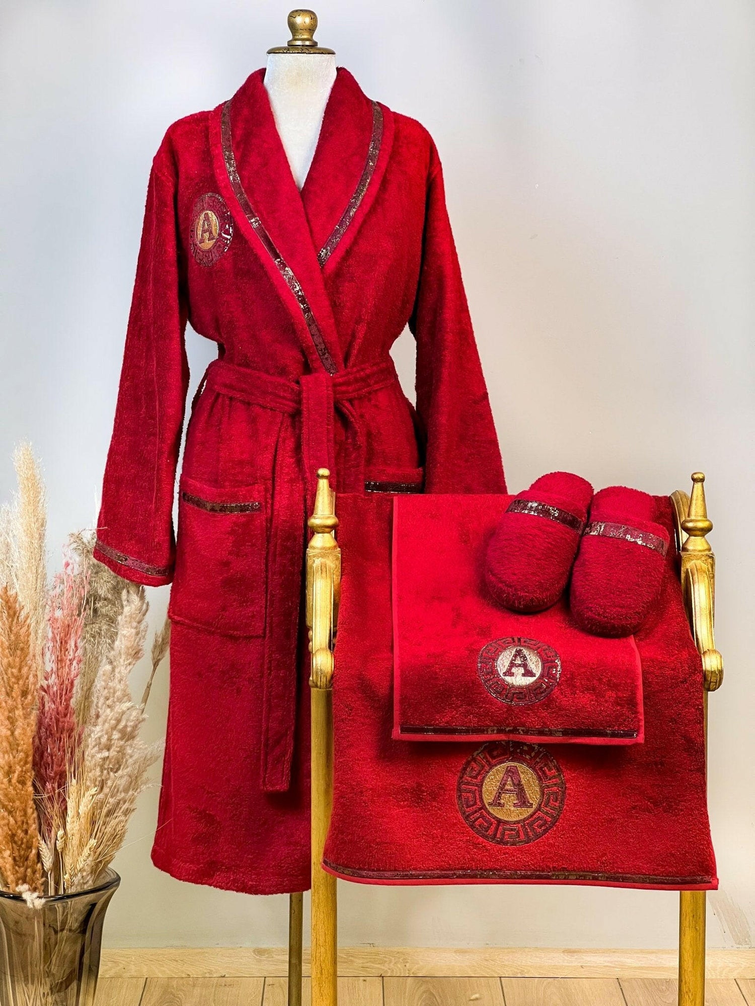 Personalized Monogram Luxury Plush Bath Robes for Men, Women & Couples