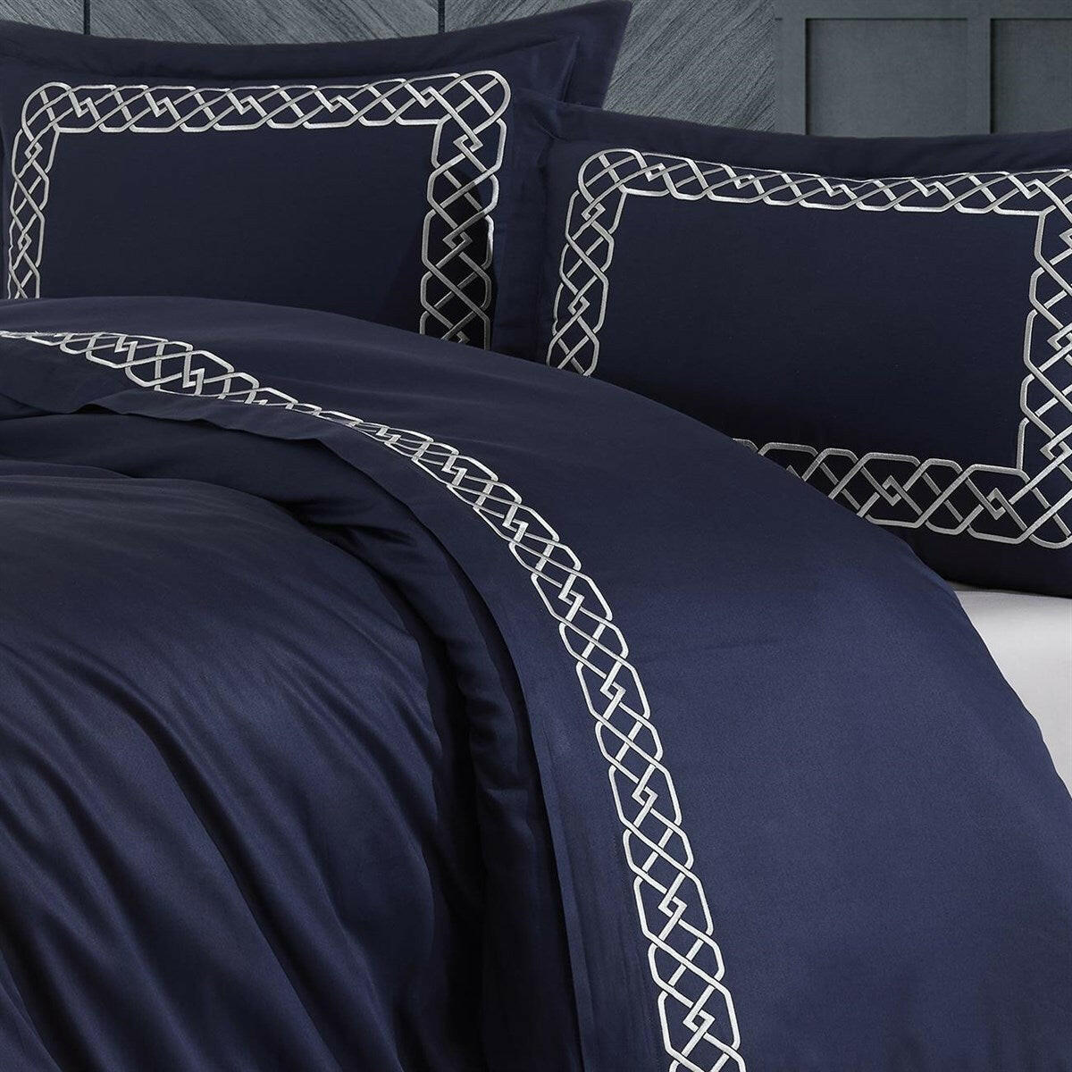 Esma Night Blue Duo/King Quilt Cover Set, Modern & Chic Relaxed Linen