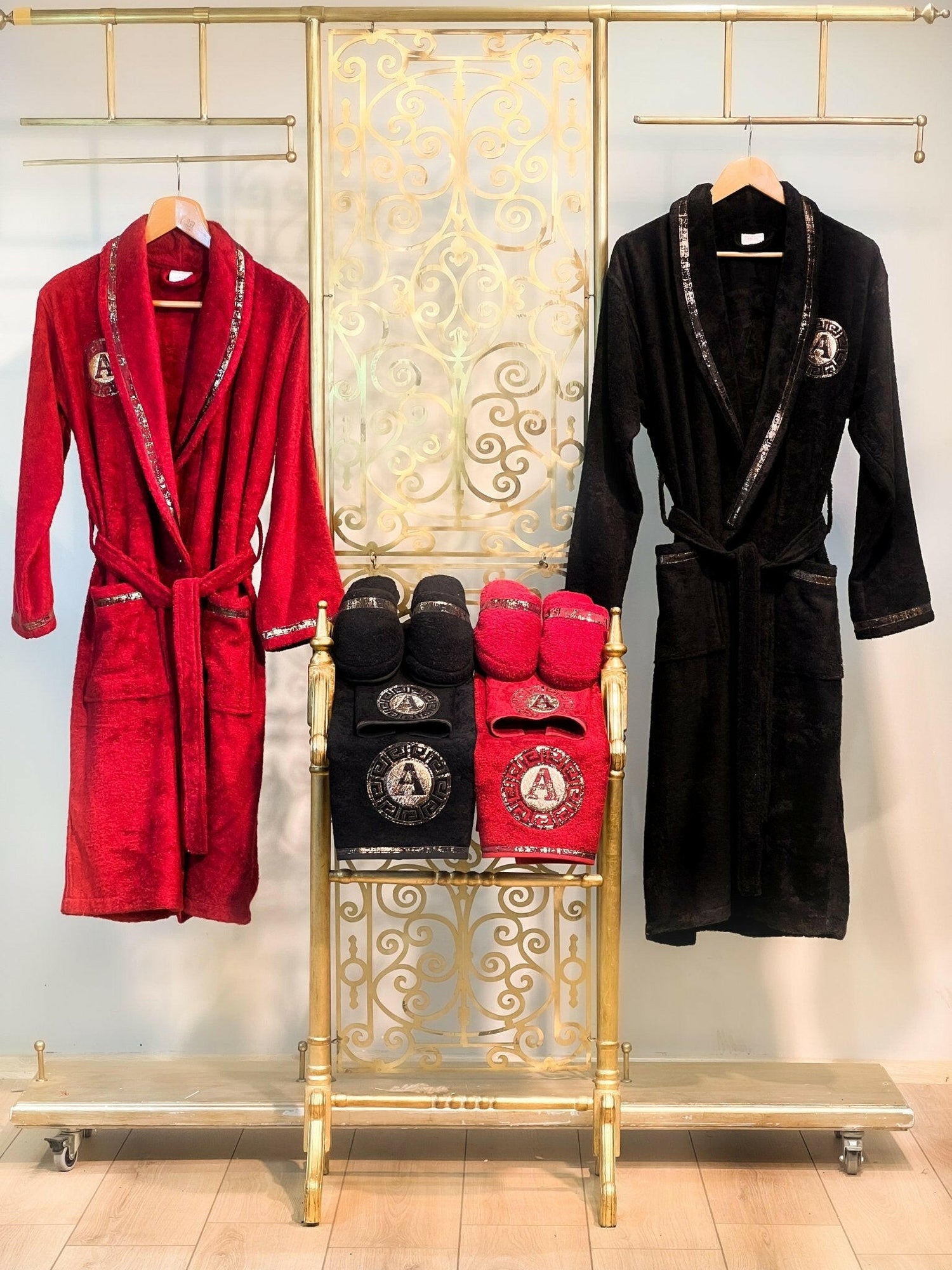 Personalized Monogram Luxury Plush Bath Robes for Men, Women & Couples