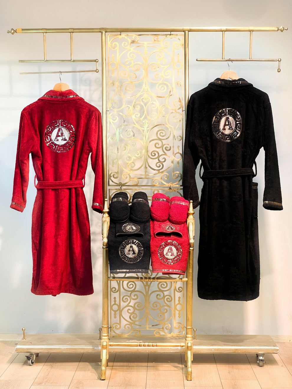 Luxury Custom Monogram Robe Set Him & Her, Couple's Matching Bathrobe