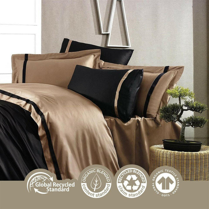 Mira Black & Gold 6 pieces Duvet Cover, Luxury & Modern Bedding Linen
