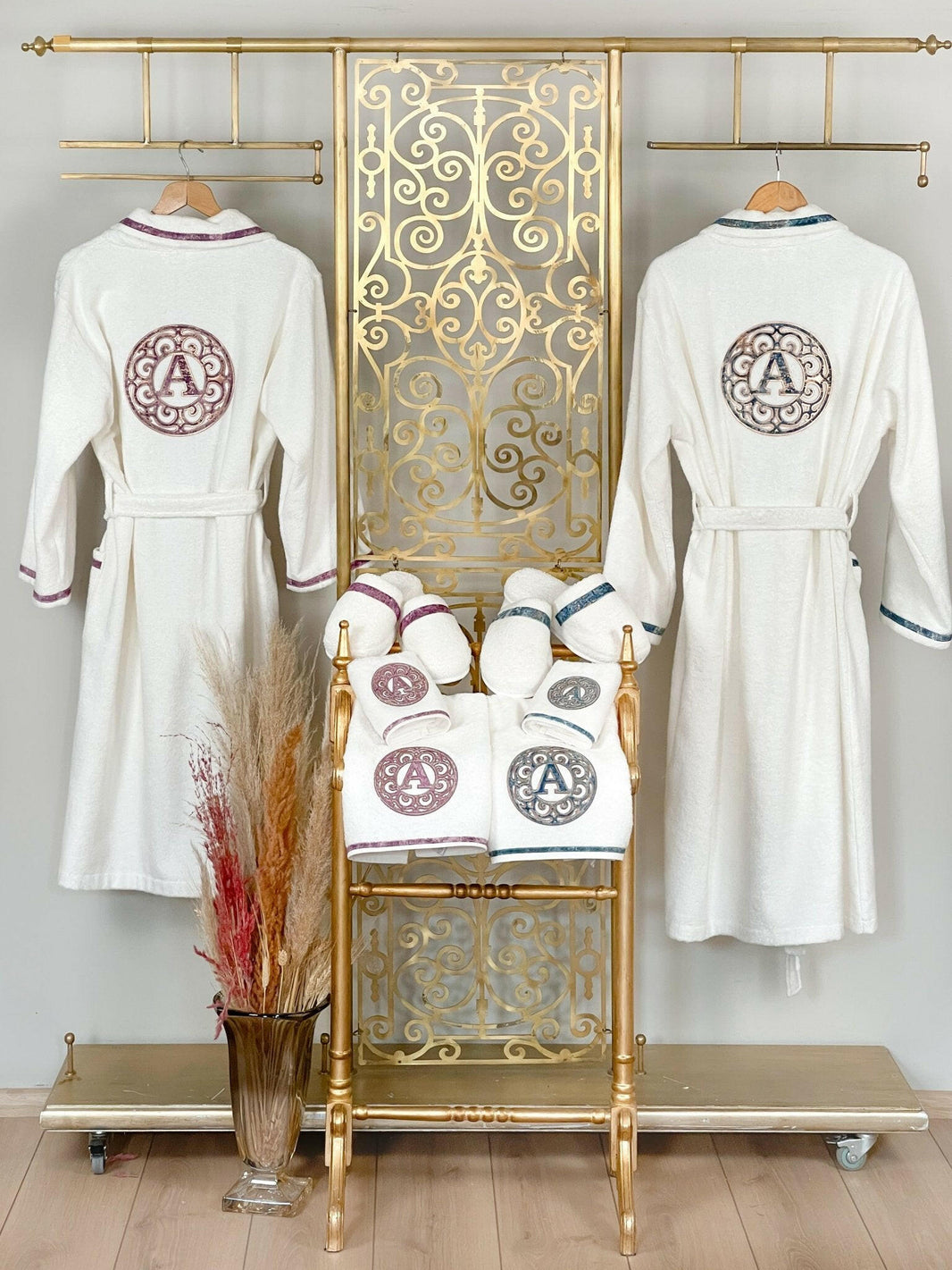 Personalized Monogram Luxury Plush Bath Robes for Men, Women & Couples
